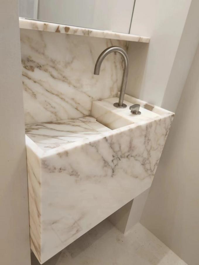 Calacatta Crestola Marble Vanity Top - Luxury Golden Veined Bathroom ...